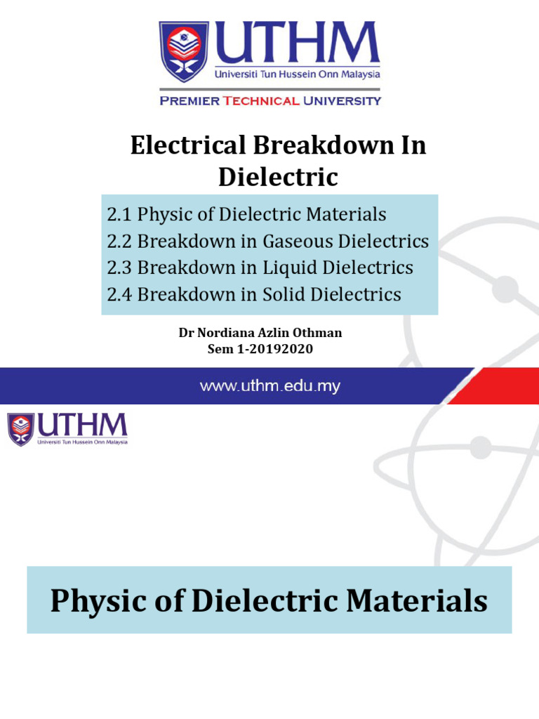 Breakdown Mechanisms in Dielectric Materials | PDF | Electrical ...