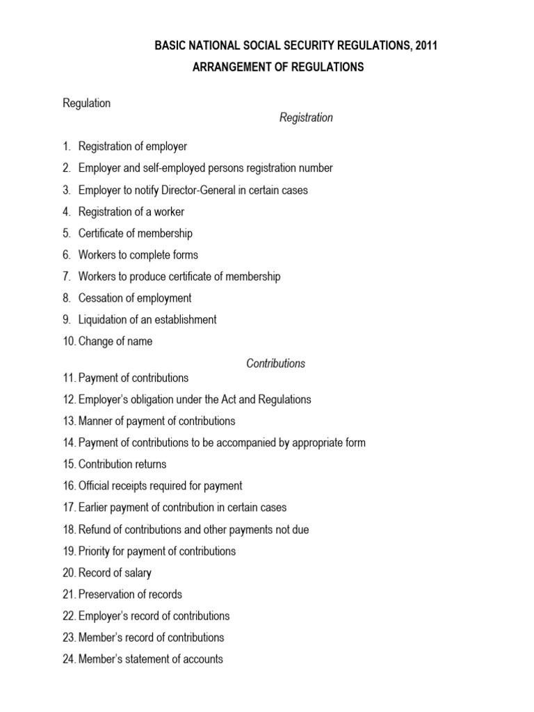 Basic National Social Security Regulations | PDF | Pension | Social ...