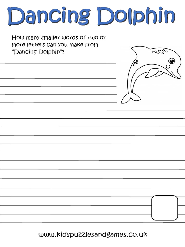 Word Puzzle: Dancing Dolphin | PDF
