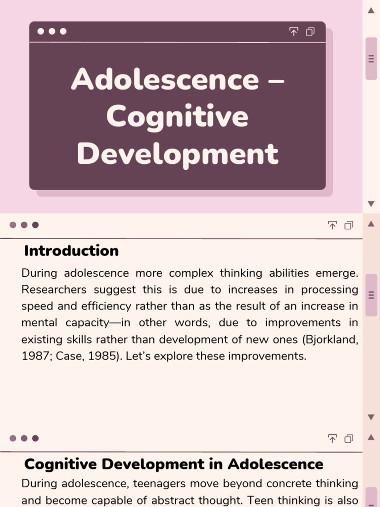 Chapter 14 - Cognitive Development in Adolescence | PDF | Adolescence ...