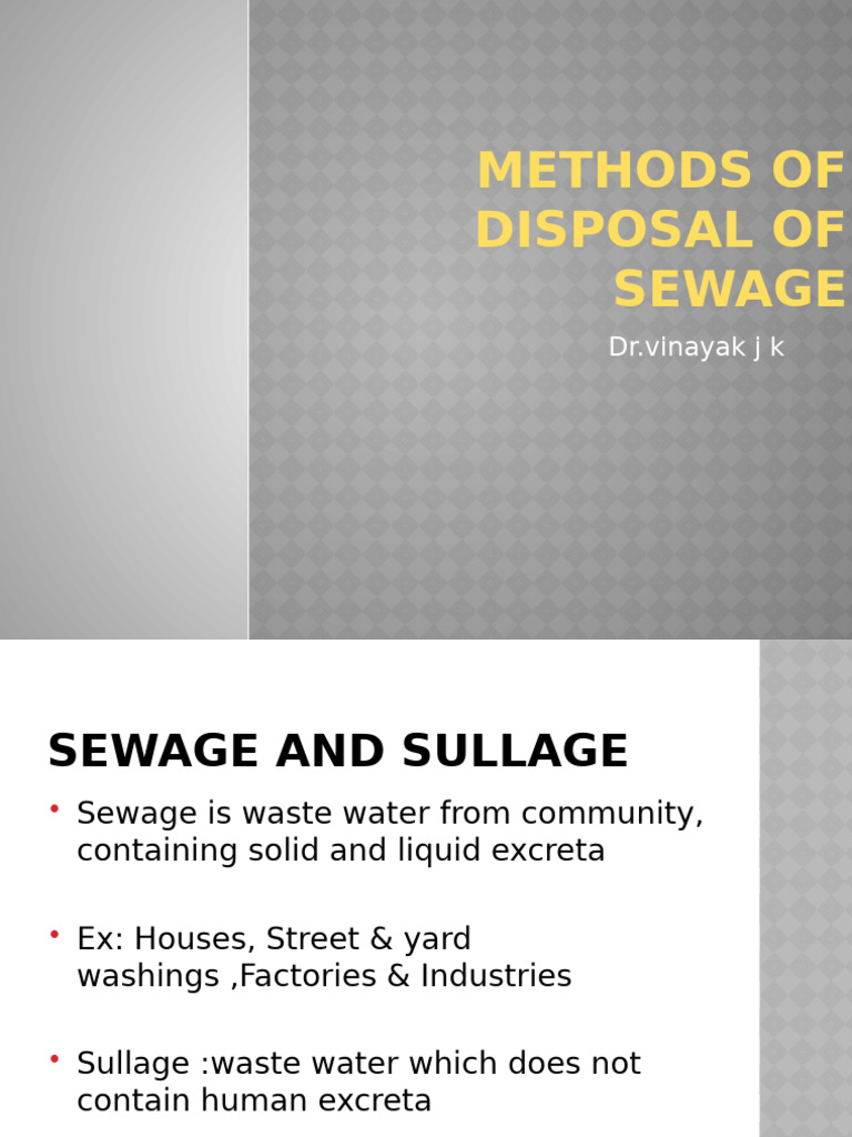 Sewage Disposal Methods Explained | PDF | Sewage Treatment | Sewage