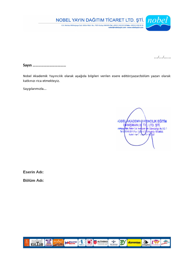 Davet Mektubu - Nobel Akademi | PDF