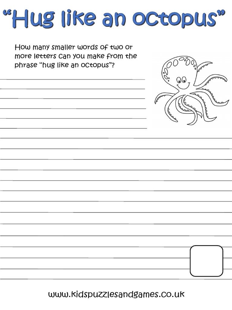 Octopus How Many Words Puzzle | PDF
