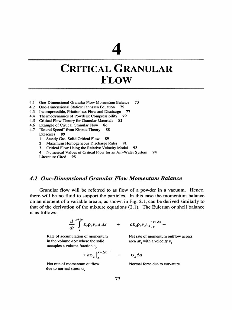 4 CRITICAL GRANULAR FLOW 1994 Multiphase Flow and Fluidization | PDF | Fluid Dynamics | Momentum