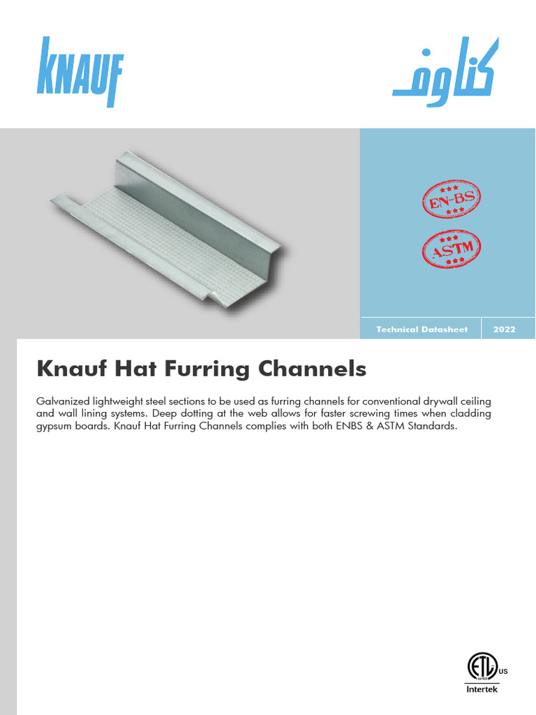 Knauf Hat Furring Channel Specifications | PDF | Drywall