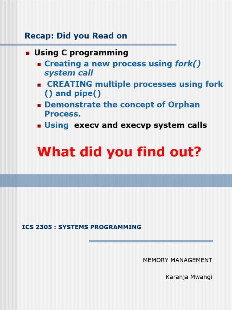 Memory Management Ics 2305 Systems Programming | PDF | Pointer (Computer Programming) | Variable ...