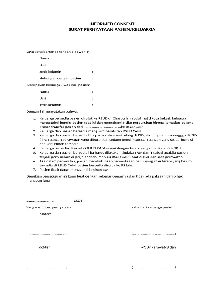 INFORMED - CONSENT - SURAT - PERNYATAAN - PSN - KLG - RUJUKAN Fix | PDF