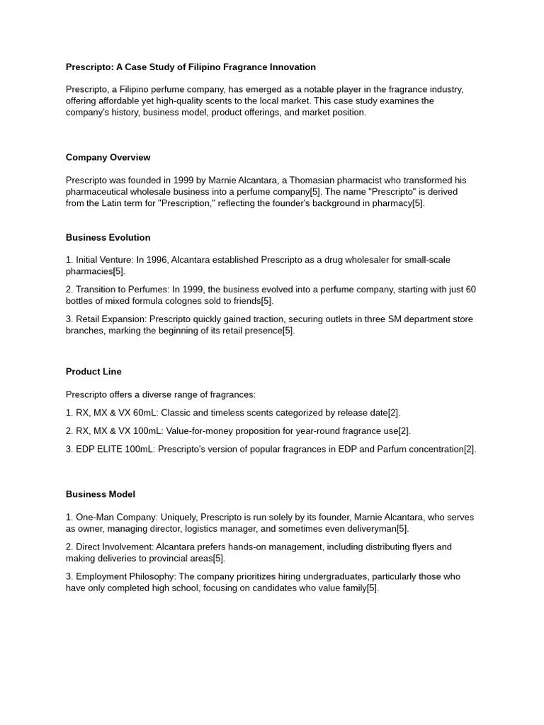 Filipino Fragrance Innovation | PDF | Perfume | Marketing