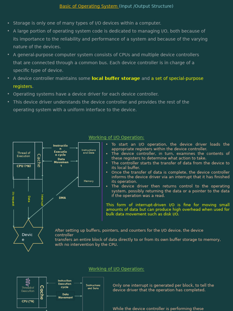 4basic of OS (IO Operation) | PDF | Input/Output | Operating System