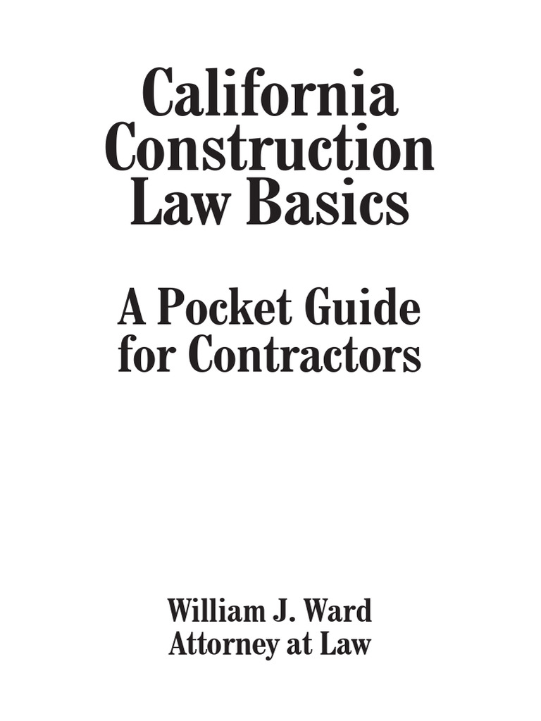 CA Construction Booklet | PDF | Surety | General Contractor
