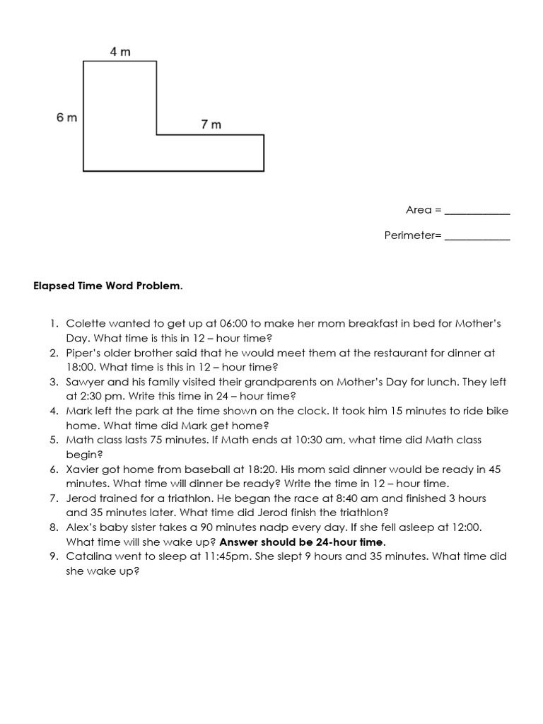 P3 AEP MATH ELAPSED Time | PDF
