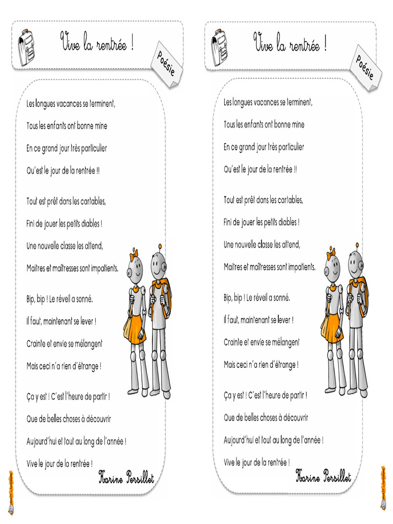 1.poesie Vive La Rentree | PDF