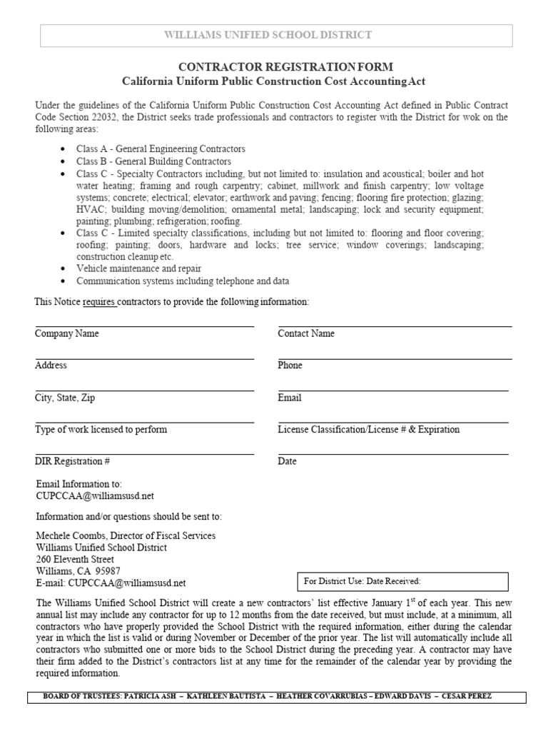 California Registration Form | PDF | Building | Building Technology