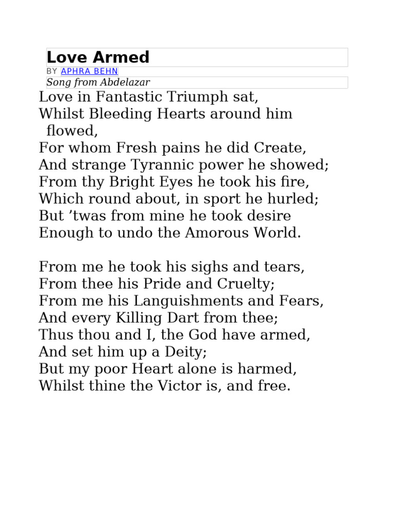 Love Armed | PDF