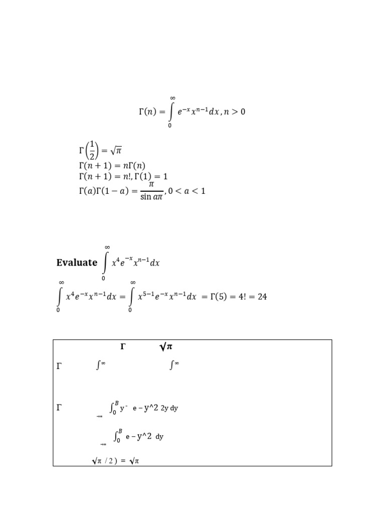 Gamma and Beta Functions Explained | PDF | Special Functions | Complex ...