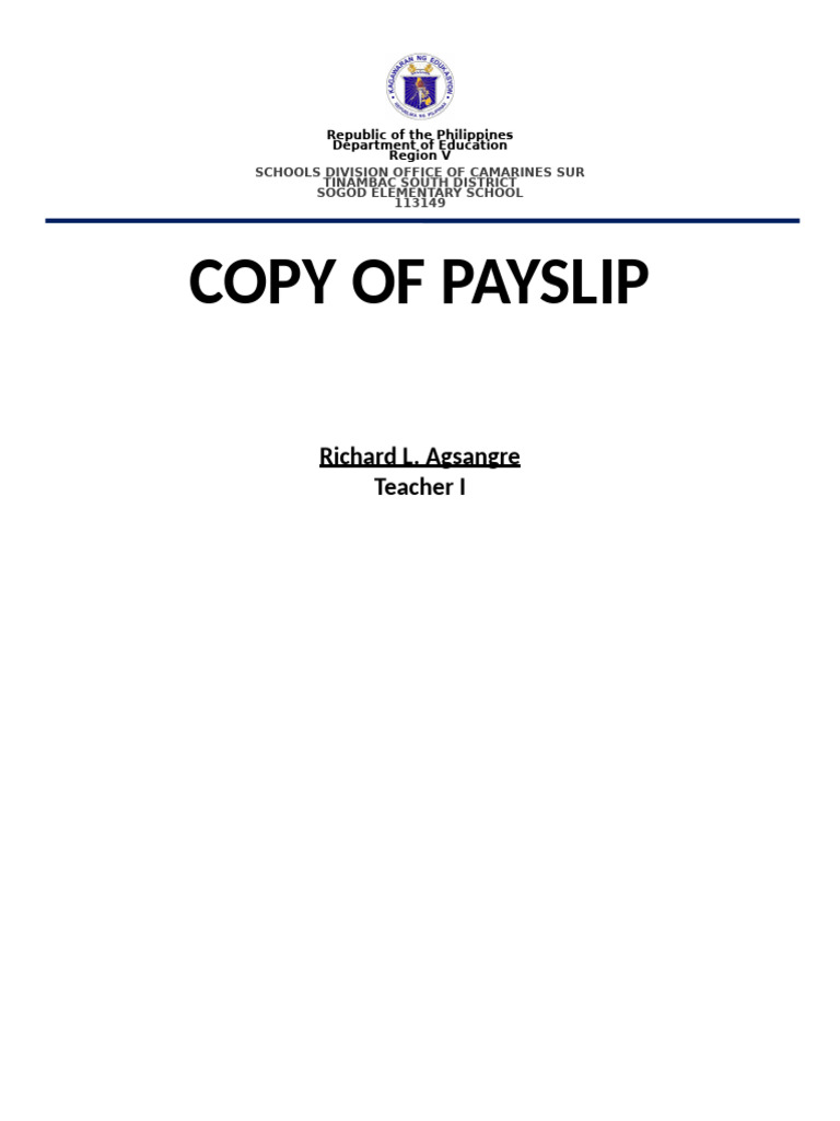 Copy of PAYSLIP | PDF