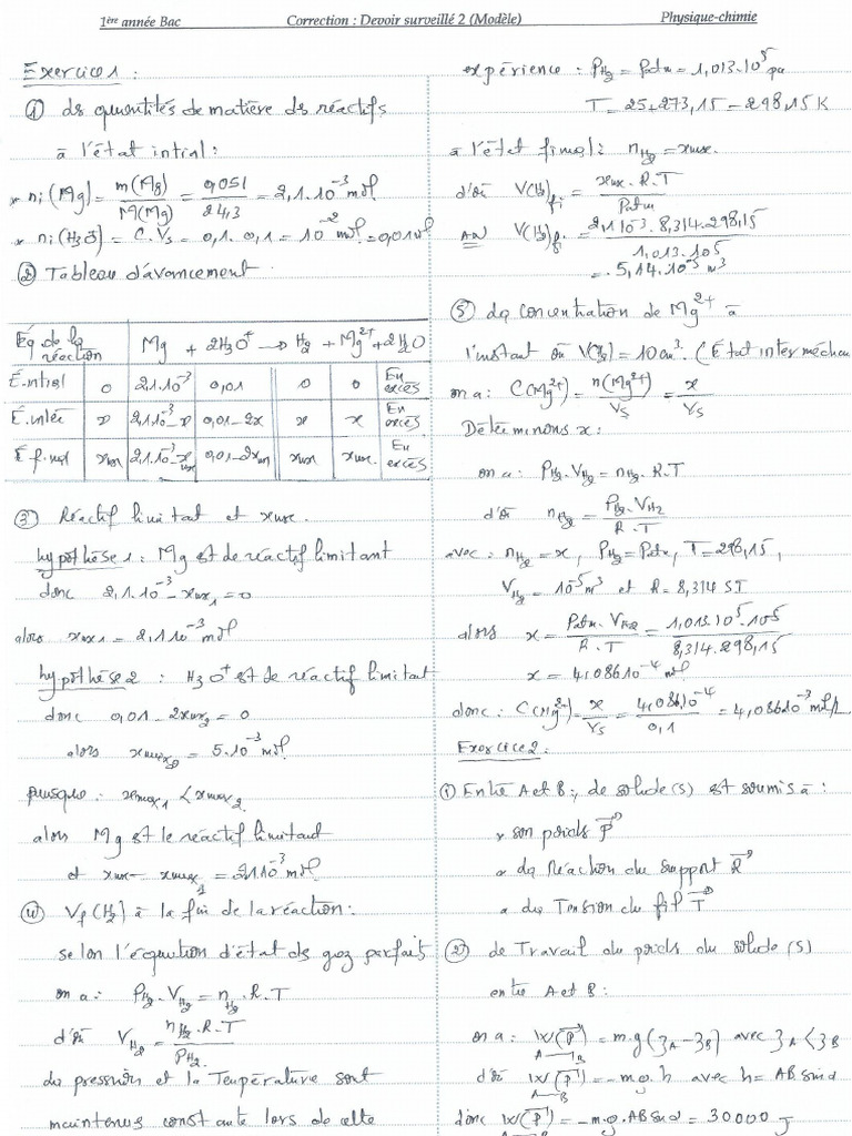 correction Devoir surveillé 2 (Modèle) | PDF