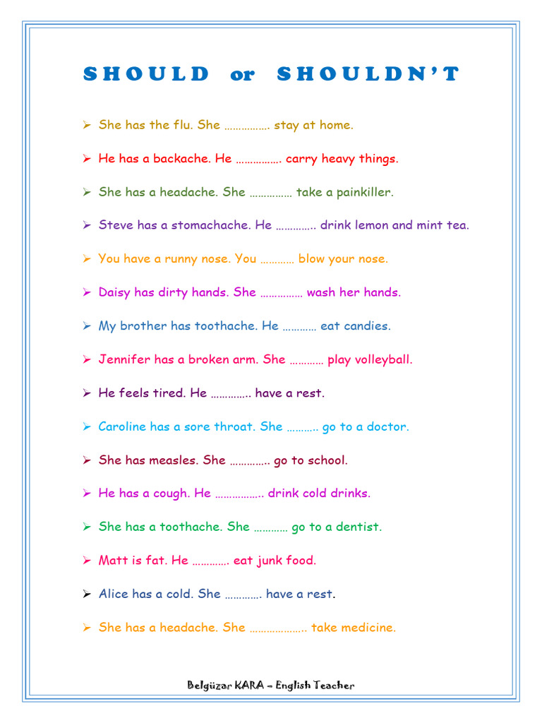 Should Shouldnt Grammar | PDF