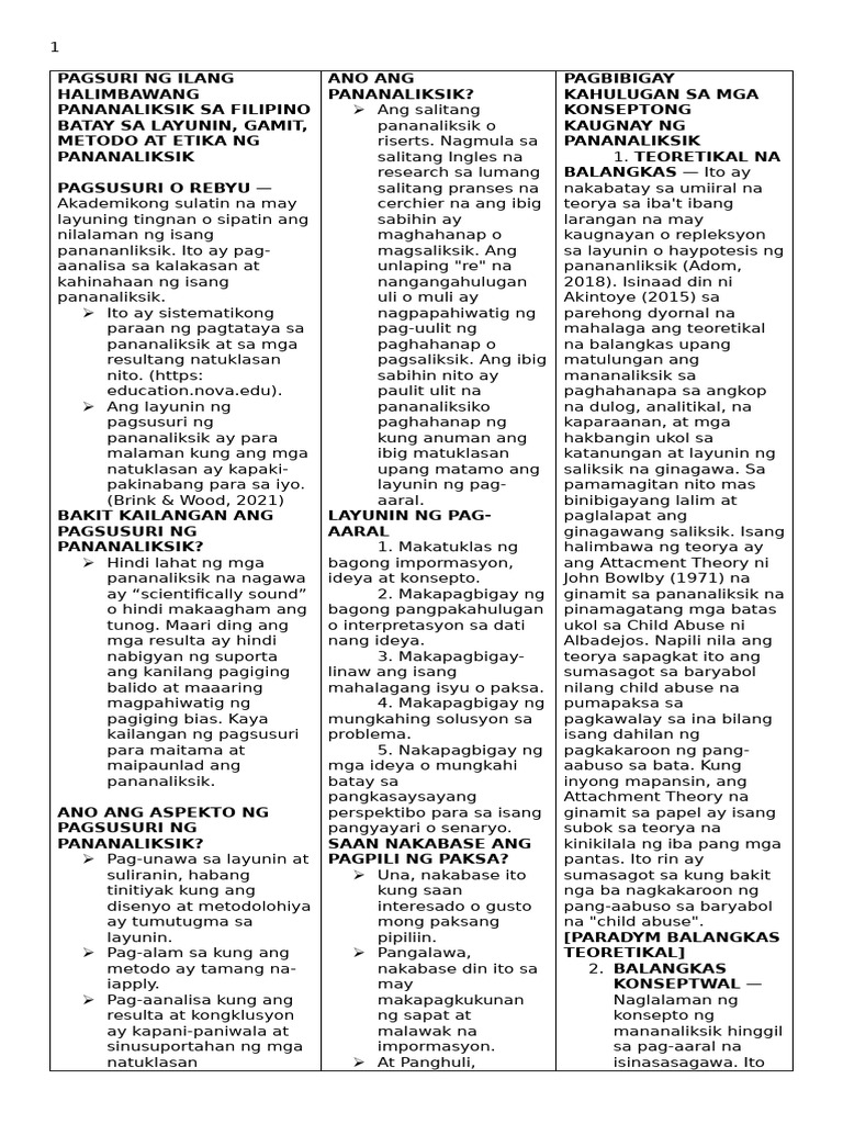 Pagbasa at Pagsulat Reviewer | PDF