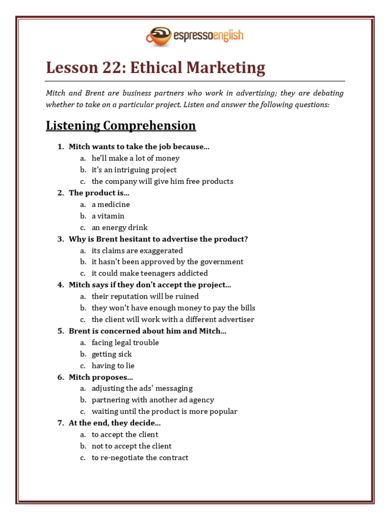 Ethical Marketing Dilemma in Advertising | PDF