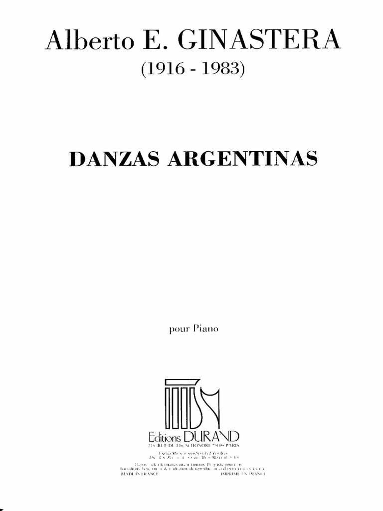 Ginastera Danzas Argentinas | PDF