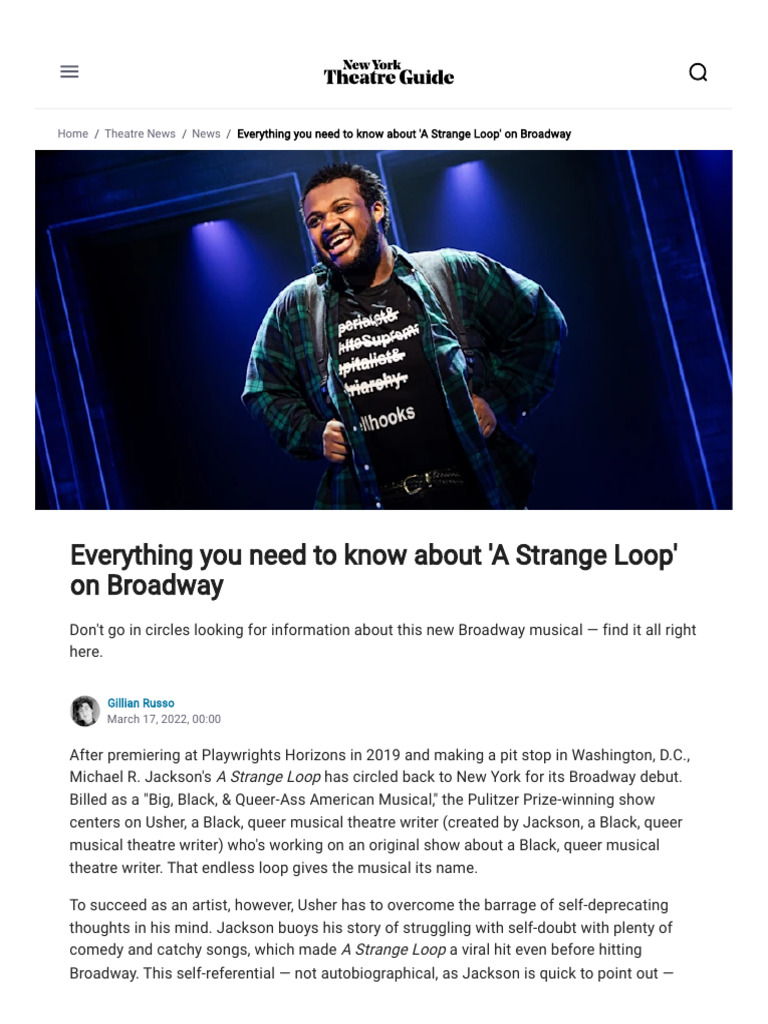 Guide To 'A Strange Loop' On Broadway | PDF | Theatre