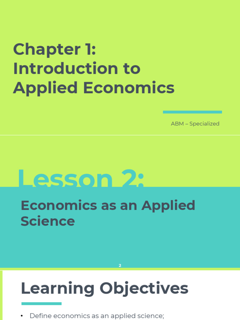 Introduction to Applied Economics Concepts | PDF | Economics | Economic ...