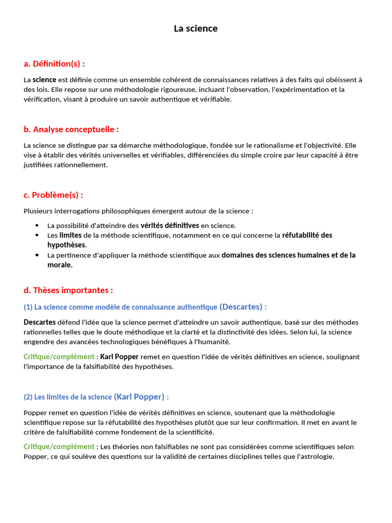 Limites et caractéristiques de la science | PDF | Méthode scientifique ...