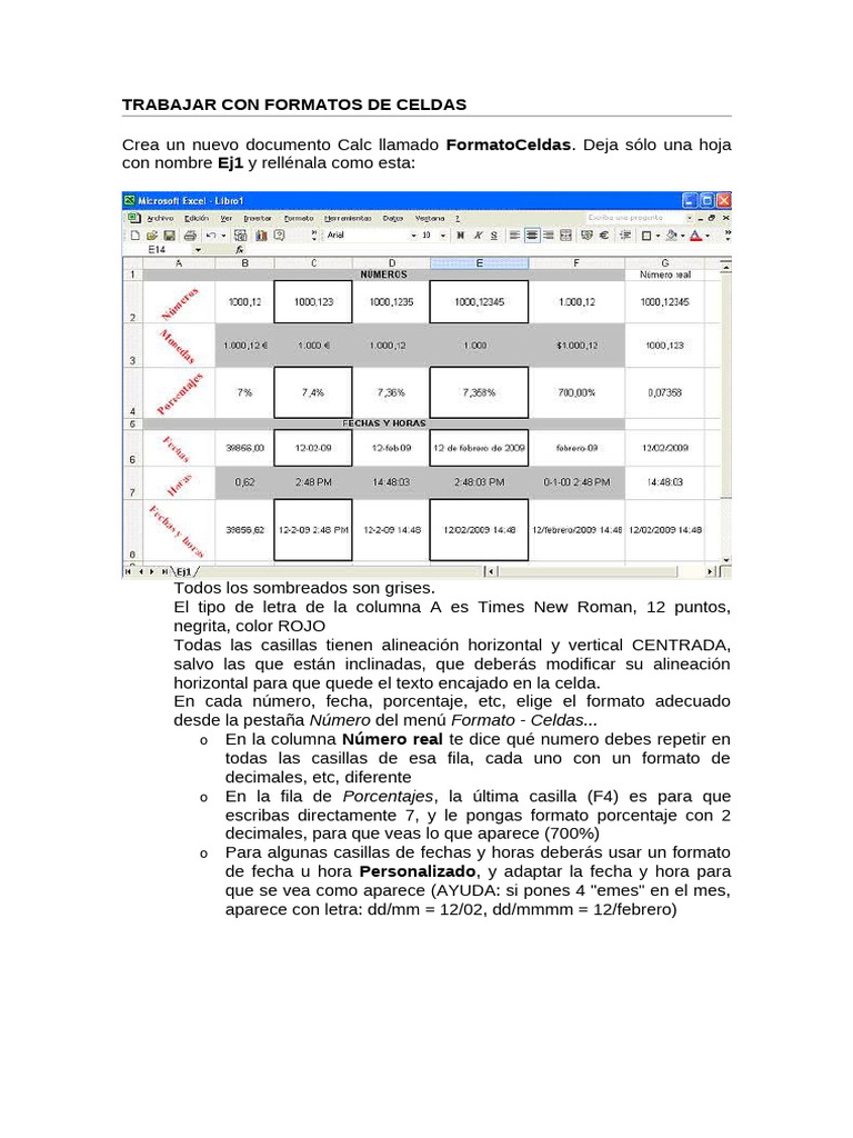 Formato de Celdas | PDF