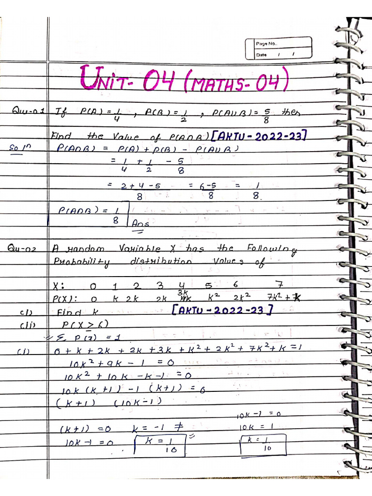 Maths 4 Unit 4 | PDF