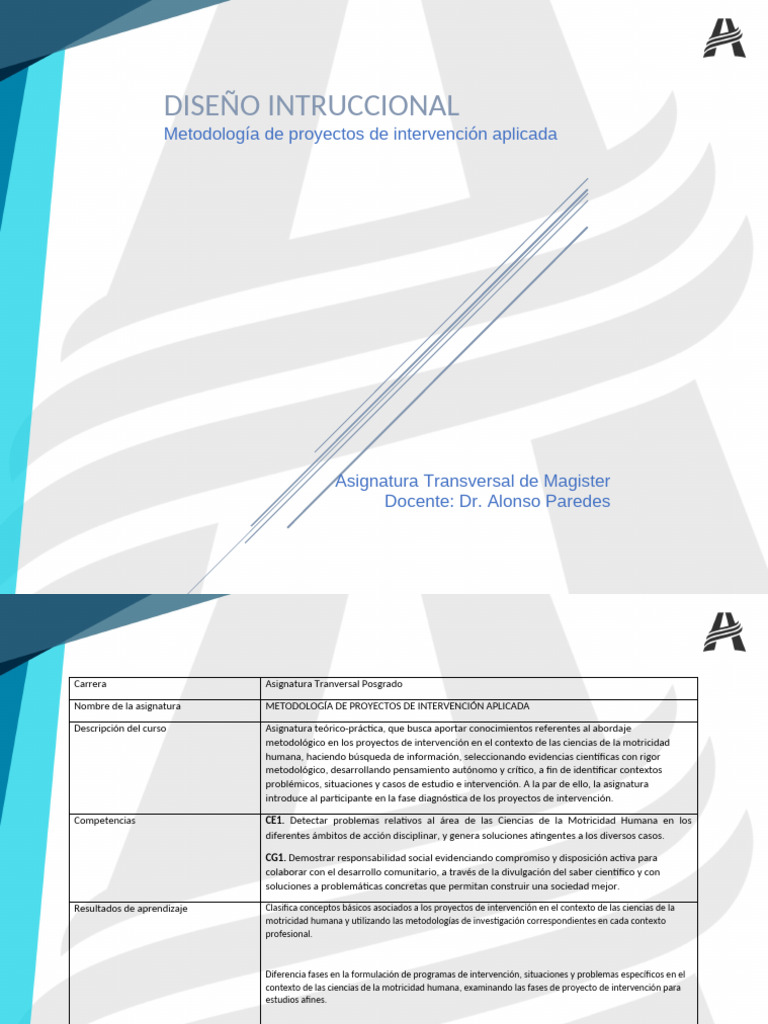 Diseño Insruccional Metodología de Proyectos de Intervención Aplicada ...