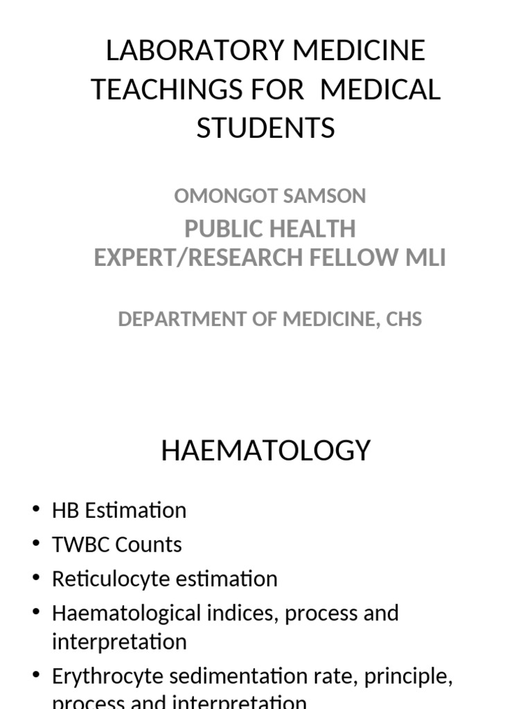 Lab Medicine Guide for Med Students | PDF | Anemia | Histology
