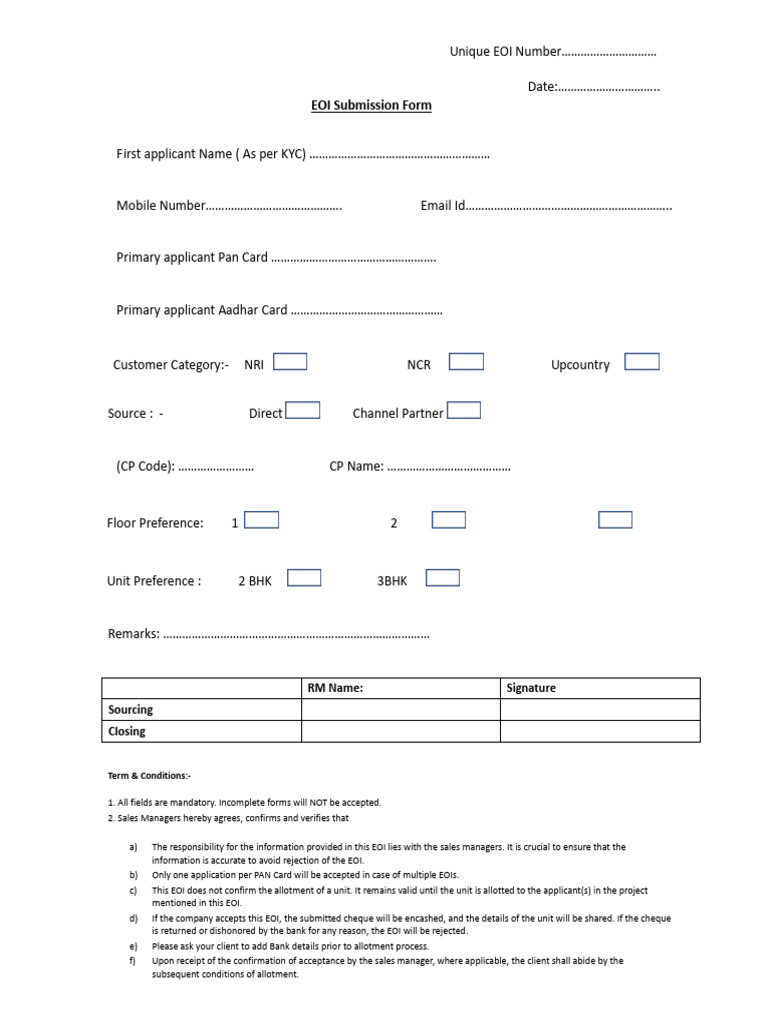 Florett EOI Form | PDF | Payments | Access Control