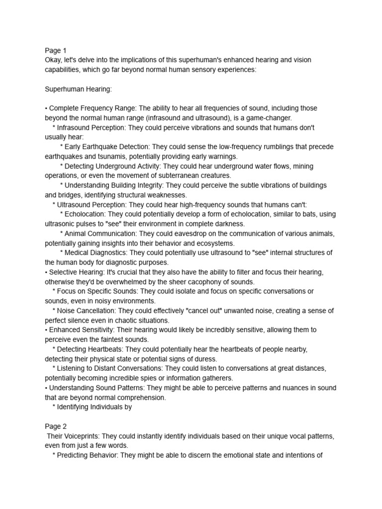 Superhuman Enhance Wearing and Vision Capability | PDF | Hearing | Sound