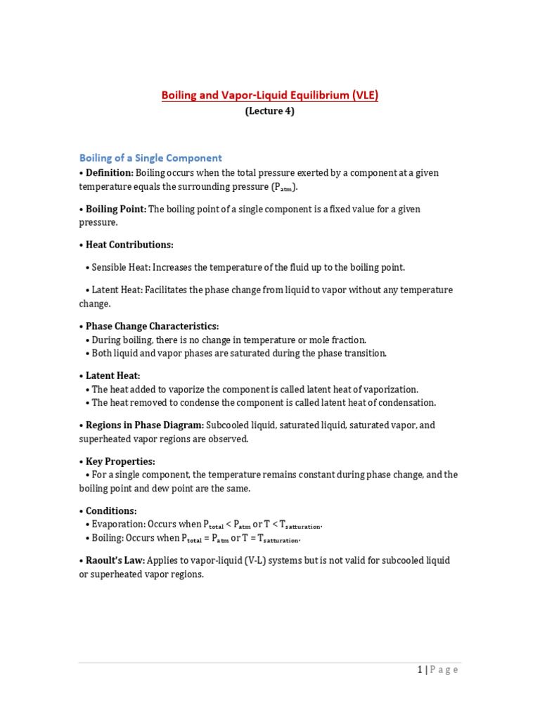 VLE Discussion - Txy Plot | PDF | Phase (Matter) | Latent Heat