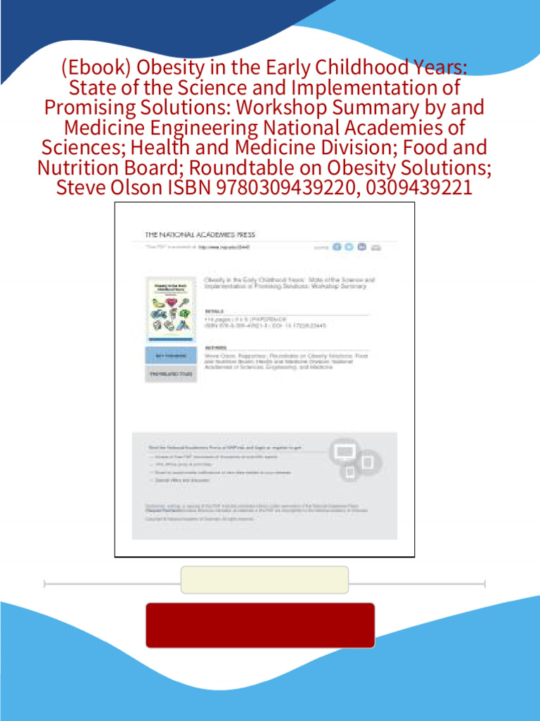 Instant ebooks textbook (Ebook) Obesity in the Early Childhood Years ... Instant ebooks textbook (Ebook) Obesity in the Early Childhood Years ...