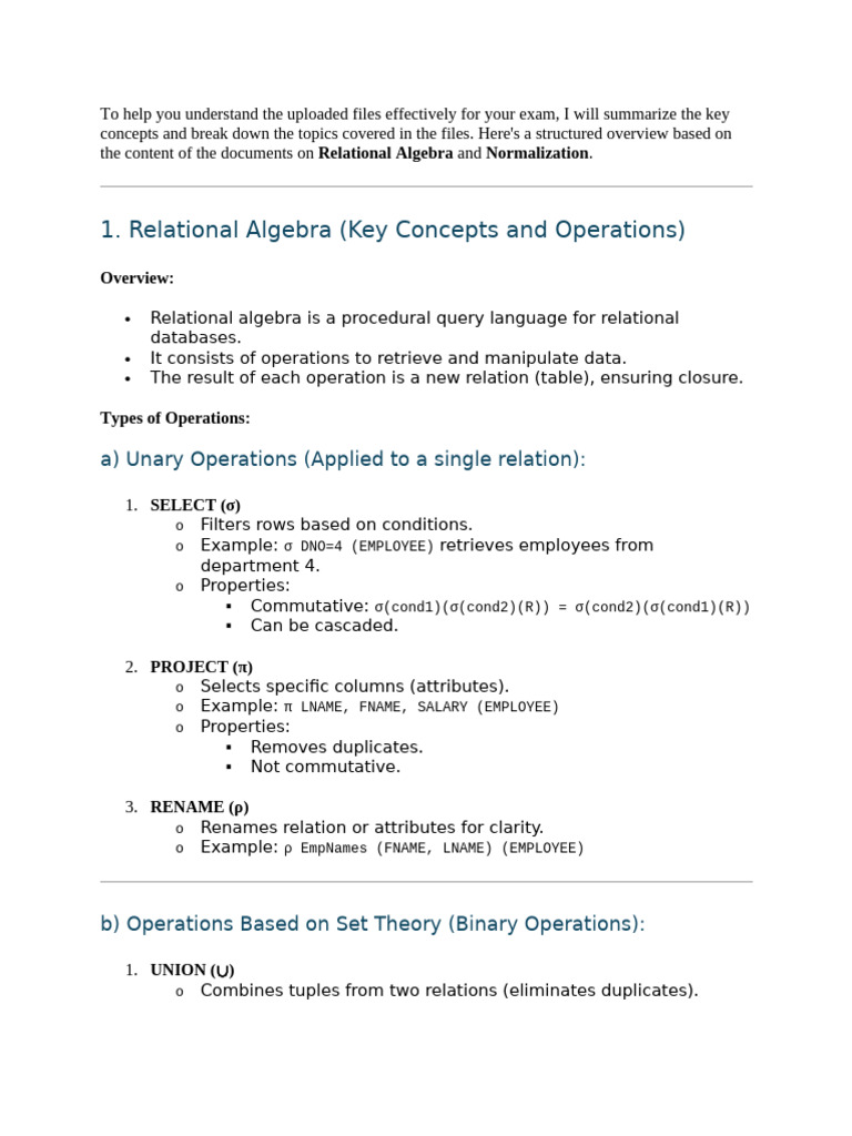 final explanation | PDF | Databases | Relational Database