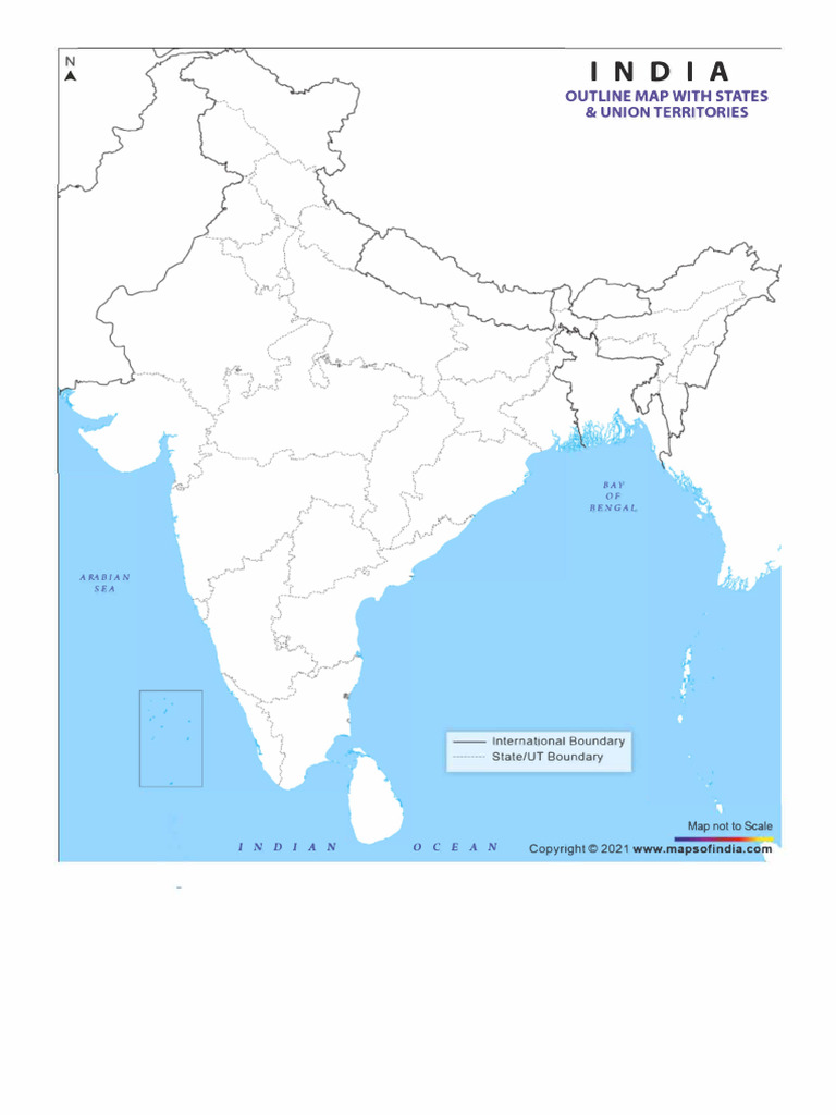 Outline Map of India - India Outline Map With State Boundaries | PDF