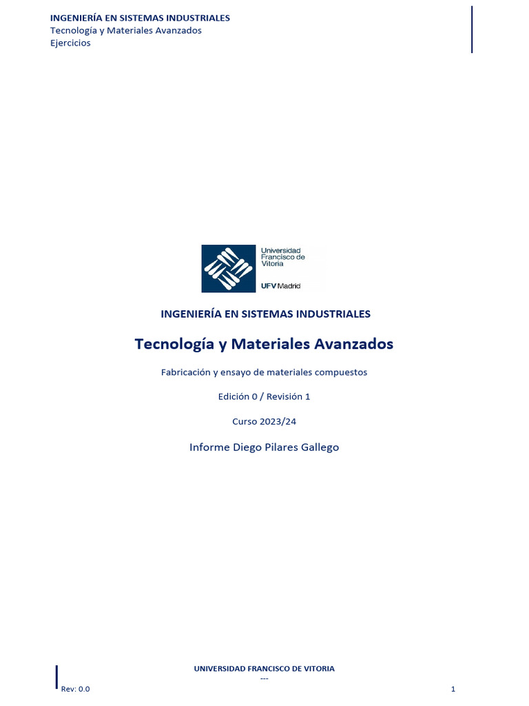 Ensayos de mats compuestos Diego Pilares Gallego | PDF | Deformación ...