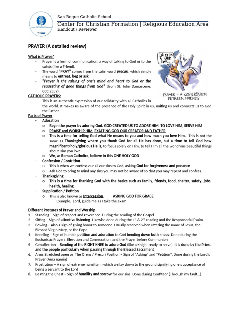 CCF Hand-Out - Prayer (A Detailed Review) | PDF | Christian ...