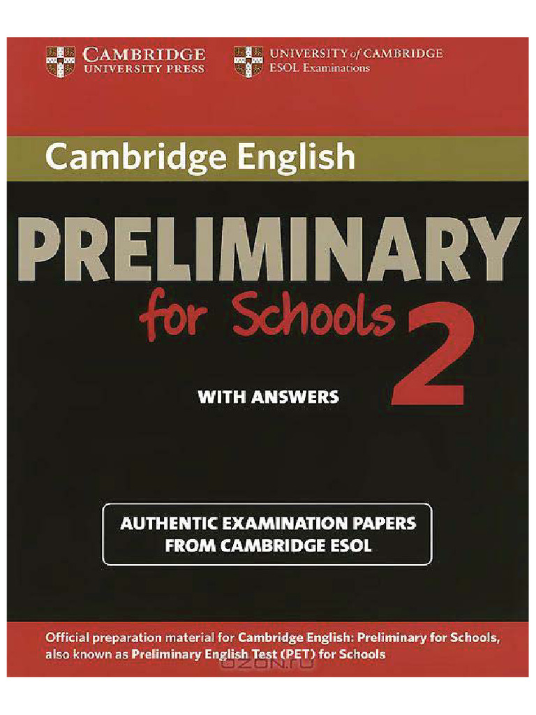 426 - Cambridge English Preliminary For Schools 2 (With Answers) - 2012 - 174p | PDF