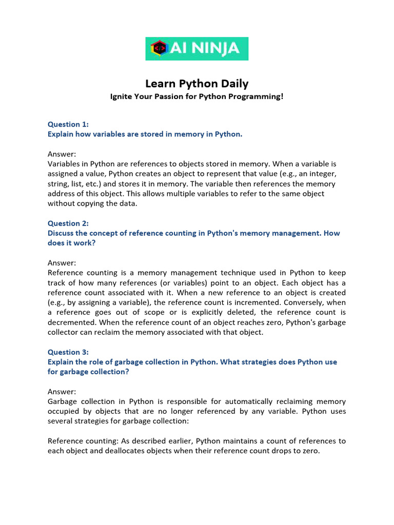 Learn Python Daily 26042024.PDF · Version 1 | PDF | Variable (Computer Science) | Python ...