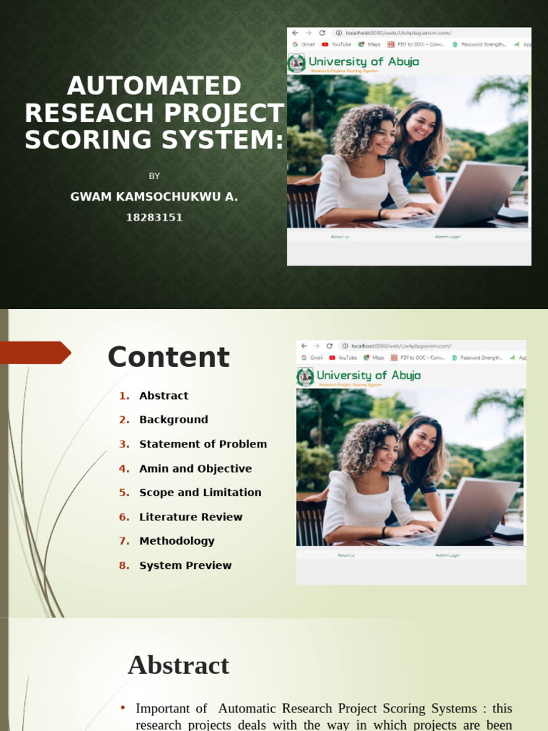 Automated Research Project Scoring System | PDF | System | Data
