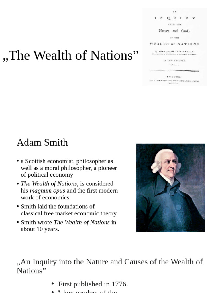 Adam Smith's Wealth of Nations Overview | PDF