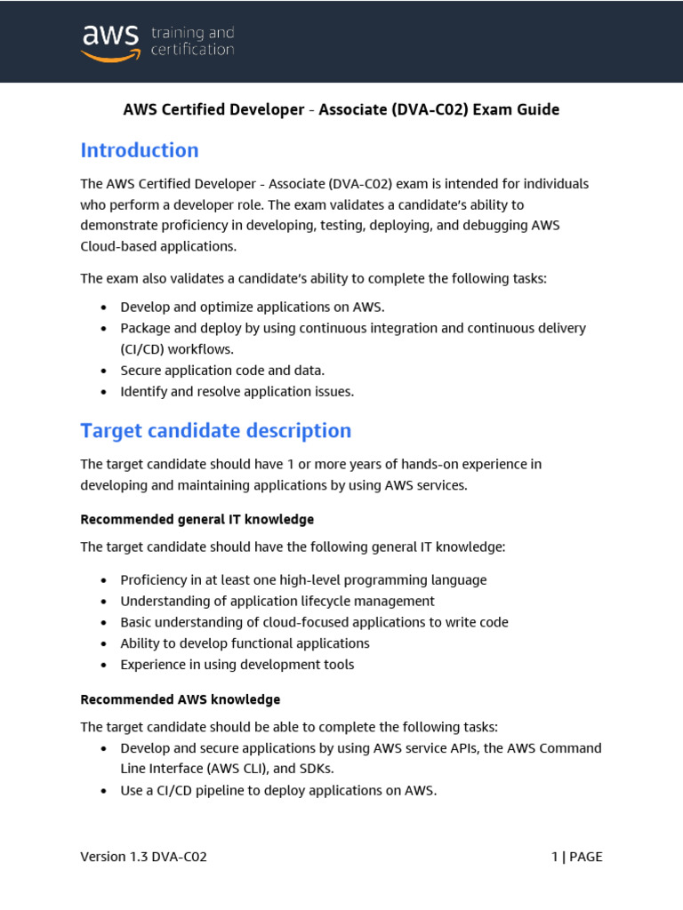 AWS Certified Developer Associate - Exam Guide | PDF | Amazon Web Services | Databases