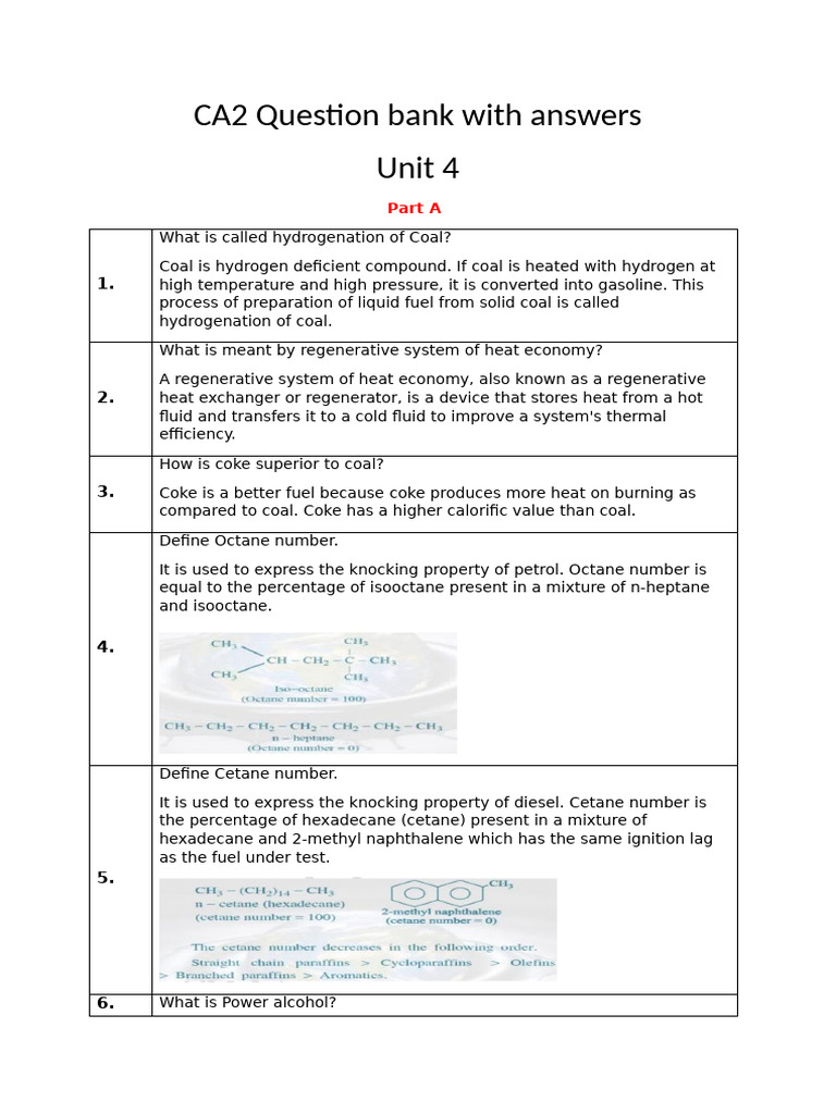 CA2 Coal and Fuel Analysis Questions | PDF | Biodiesel | Coal