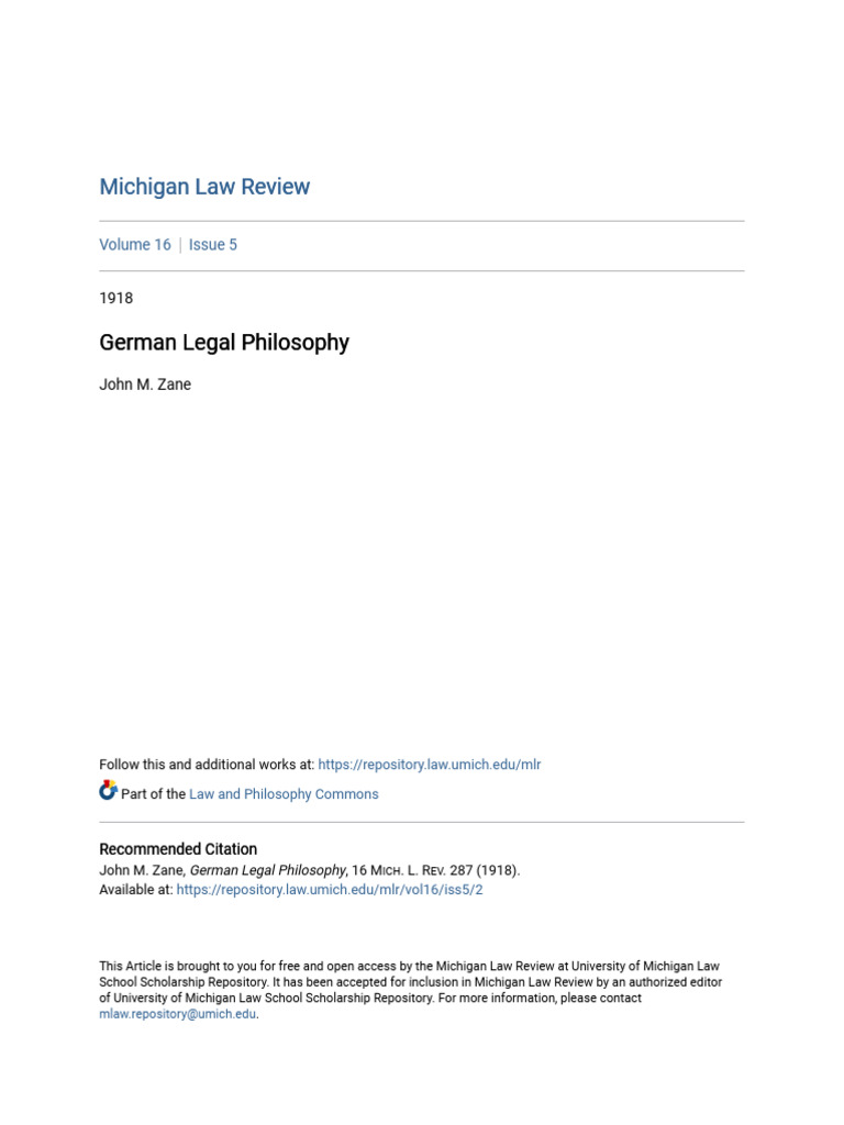 German Legal Philosophy | PDF | Mind | Georg Wilhelm Friedrich Hegel