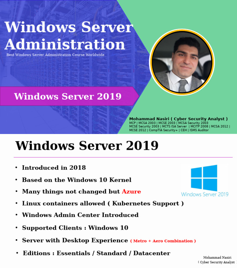0007 Introduction - Windows Server History - Windows Server 2019 | PDF