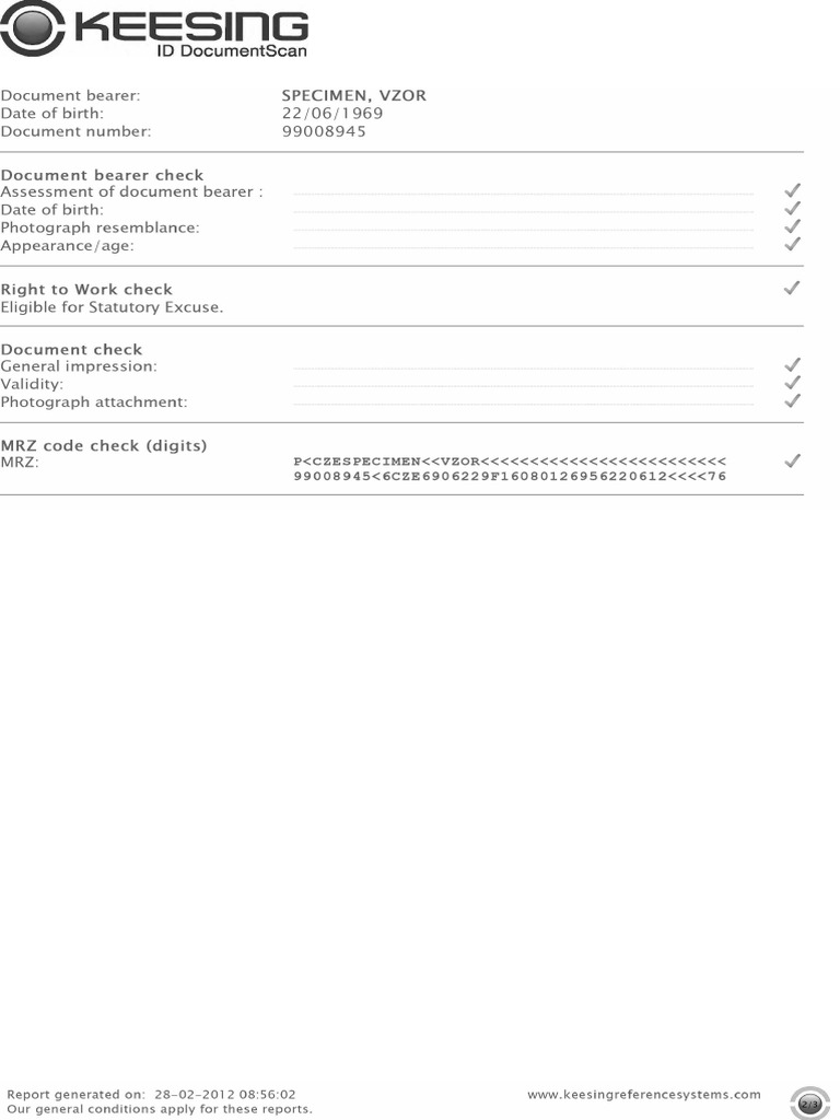 Passport Check KYC Sample Report 20201-4 | PDF