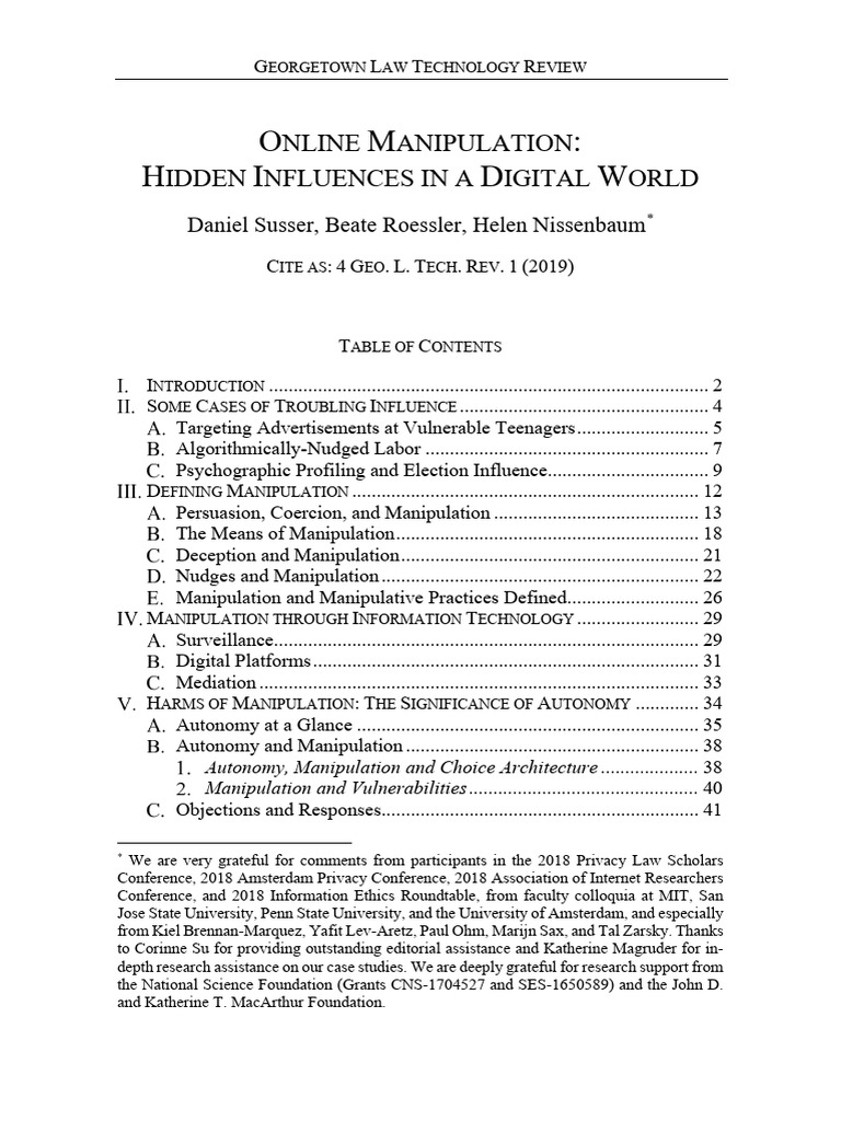 Online Manipulation | PDF | Persuasion | Decision Making